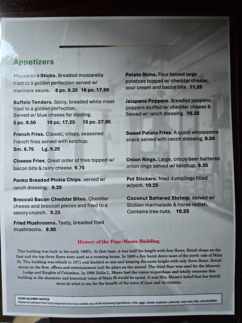 Menu - The Billiards Café